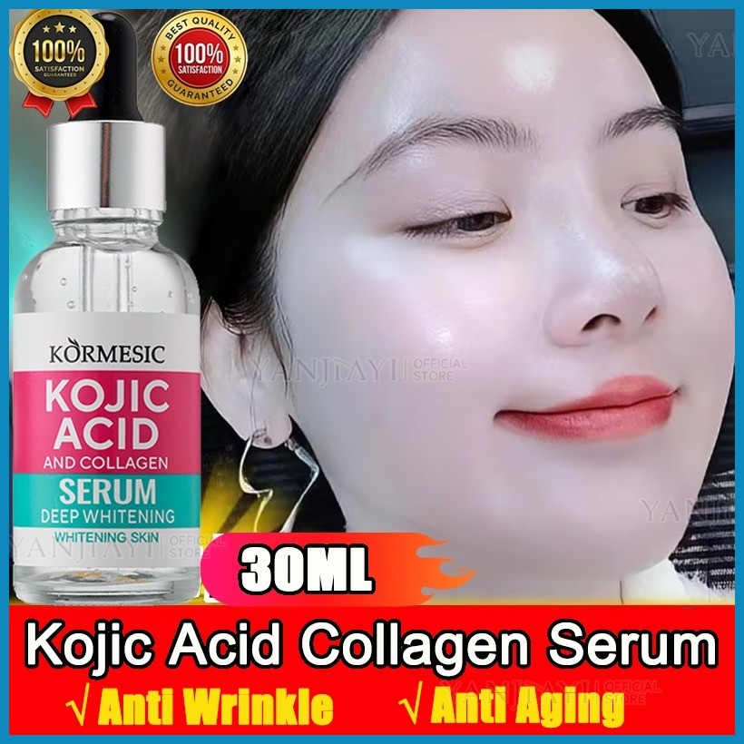 Kojic Acid Collagen Serum Deep Whitening Skin Anti Freckle Remove Dark ...