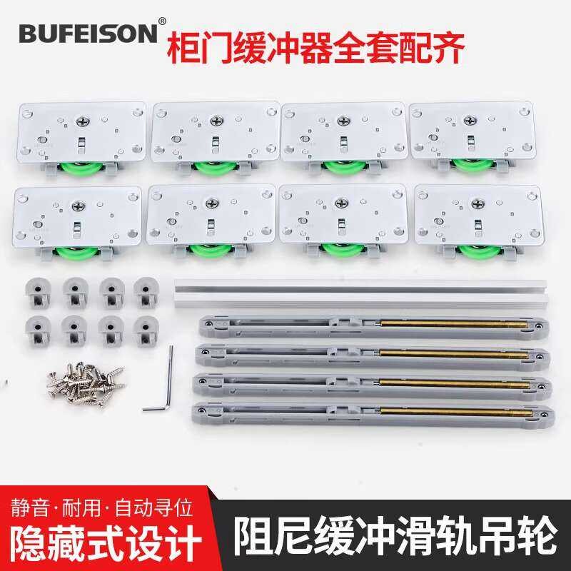 Wardrobe sliding door track with embedded upper and lower tracks, TV ...