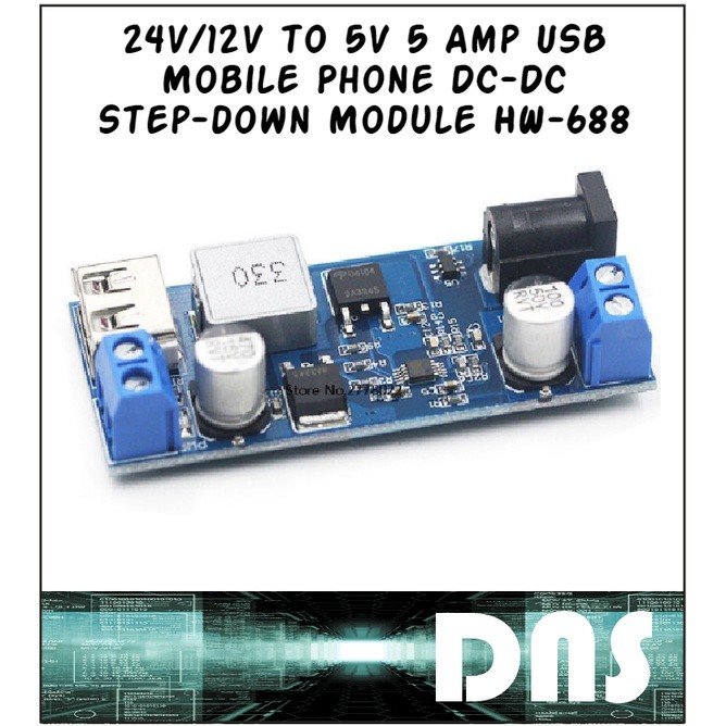24V/12V to 5V USB Mobile Phone DC-DC Step-down Module LM2596S HW-688 (For Pisowifi) | Shopee ...