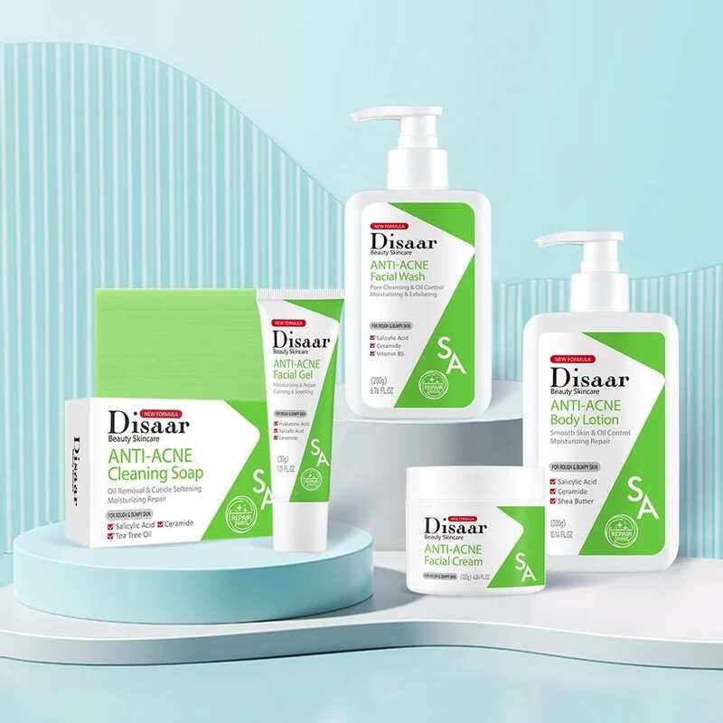 Disaar Salicylic ⭐ Acid Skin Care Set Face Serum Cream Gel Facial Wash ...