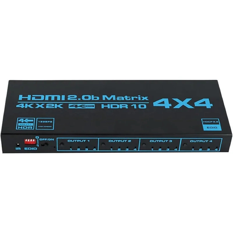 4K 4x4 HDMI Matrix Switch 4 in 4 out HDMI Splitter Audio Video Selector ...