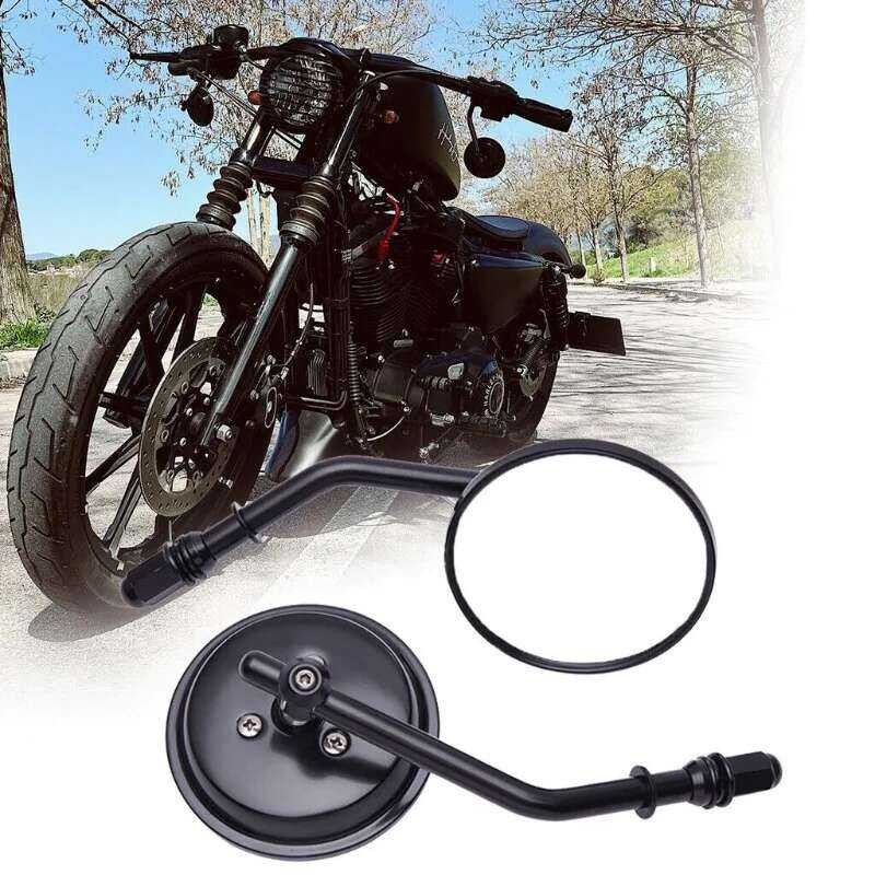 M8 ☽ Motorcycle Round Rearview Mirror Side Retro Rear Mirrors For ...