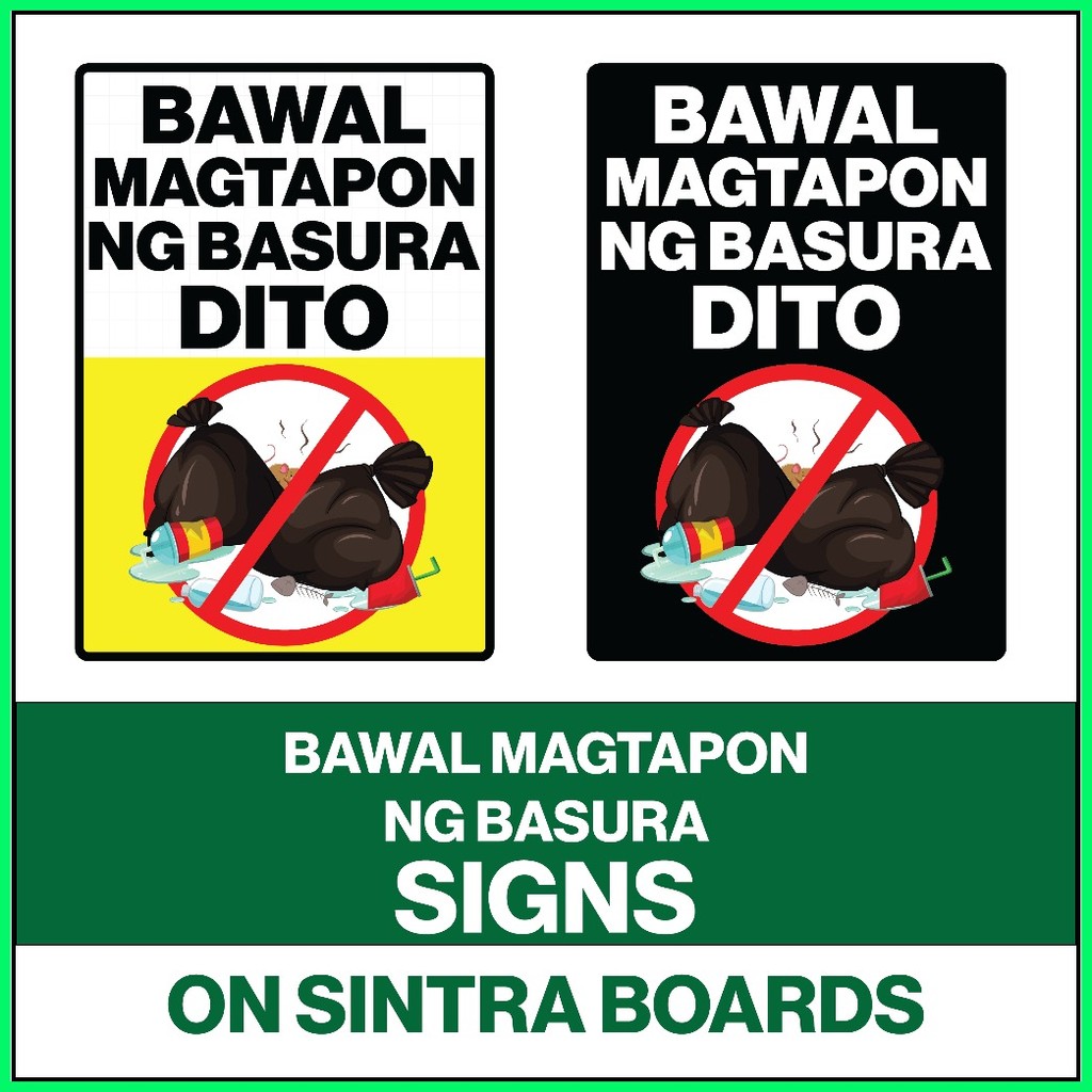 Bawal Magtapon Ng Basura Signs, Signange Waste Management Signages ...