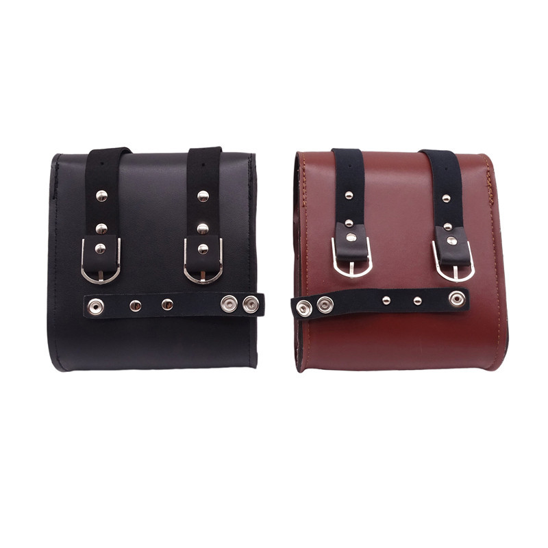 Mini Motorcycle Handlebar Sissy Bar Saddlebag Side Bag PU Leather Tool ...
