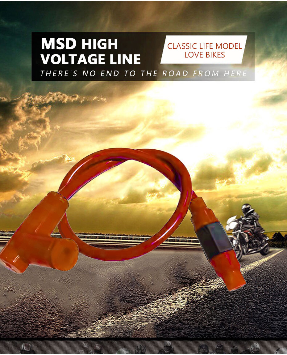 SEAMETAL Universal Motorcycle Ignition Coil Spark Plug Power Cable For Dirt Bike ATV Scooter ...