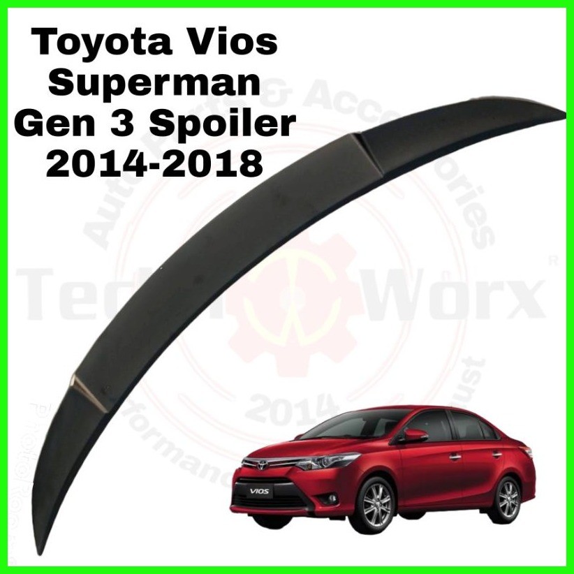Toyota Vios TRD Spoiler Gen 3 Superman 2014 - 2018 model Body Kits Rear ...