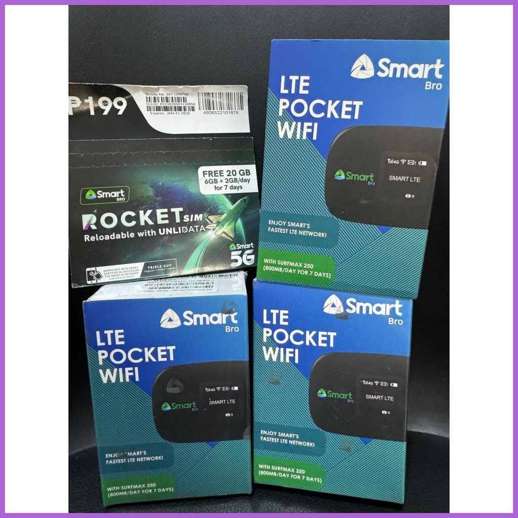 ♂ ♙ Smart Bro Prepaid Pocket Wifi LTE with Rocket Sim | Shopee Philippines