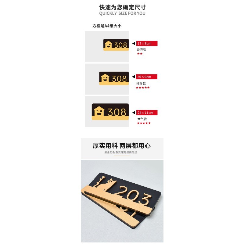 Cartoon house number plate for home use company office house number ...