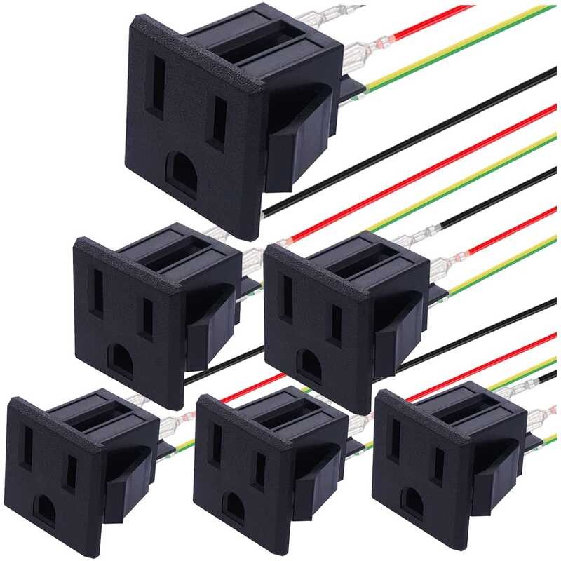 3-pin BKLLJY 6-piece American power socket plug panel 15A 125V AC panel ...