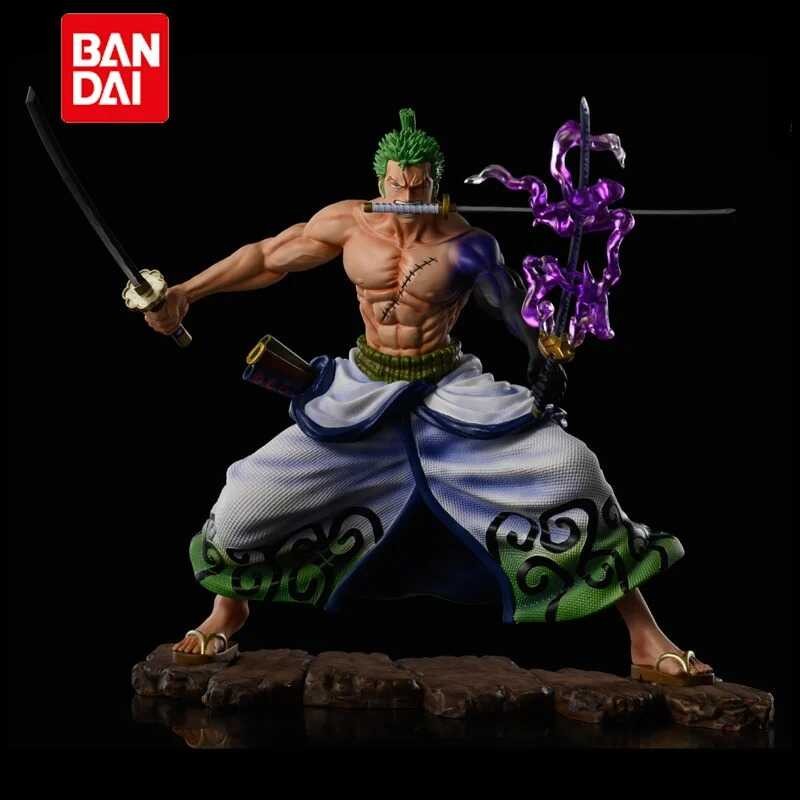 Anime 18CM One Piece Figure Luffy Zoro Fig Three Knife w Action Figures ...