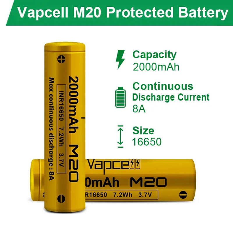 Original B Vapcell INR 16650 M20 Rechargeable Li Ion Batteries 2000Mah ...
