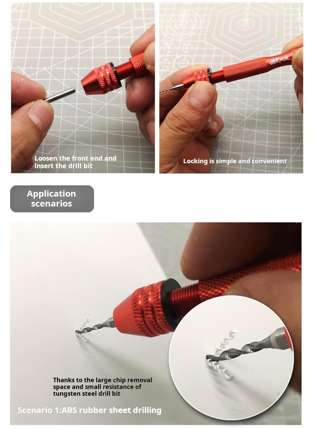 MS060 Tungsten Steel Hand Drill Set Lightweight Hand Twist Drill with ...