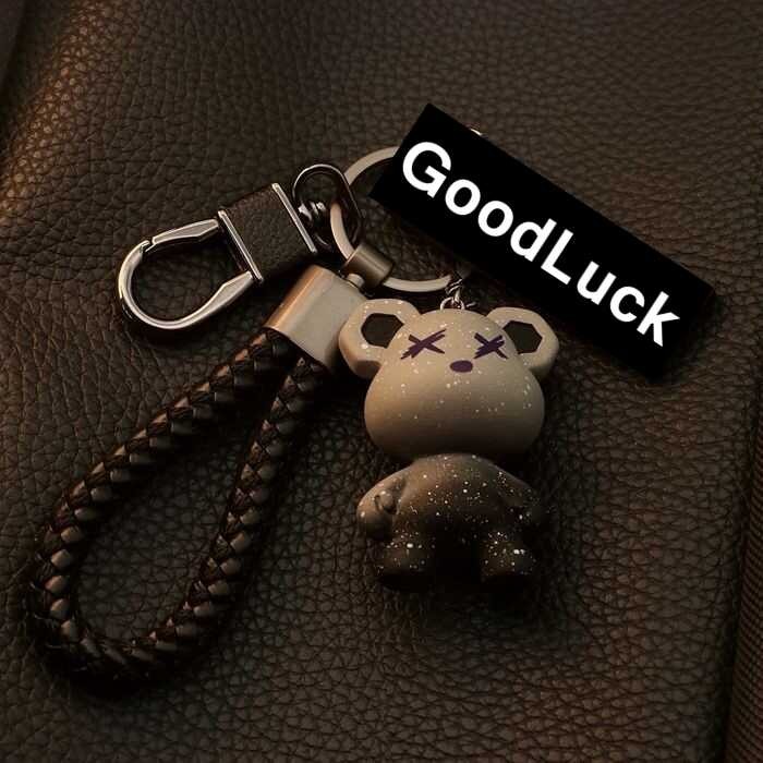 Little Men and Women Keyring Cartoon Cute Starry Sky Bear Car Keychain ...