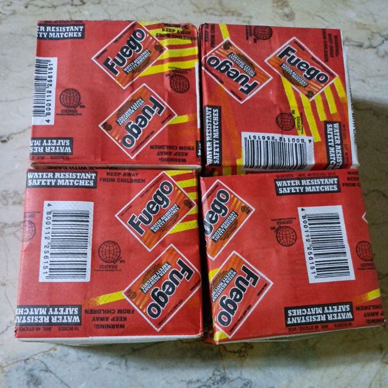 Buy 4 box Safety Matches FUEGO Posporo by 10 boxes | Shopee Philippines