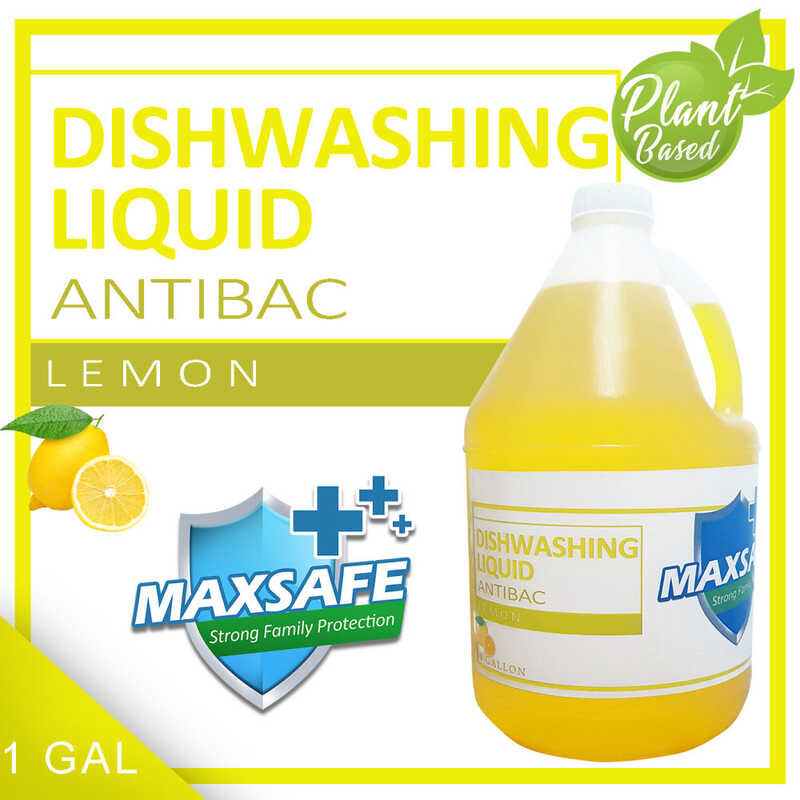 1 Gallon Maxsafe PLANT BASED Antibac Dishwashing Liquid (Lemon) | Shopee Philippines