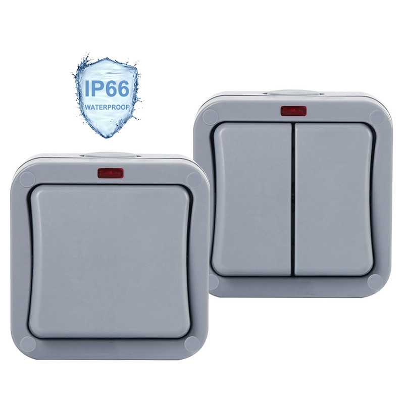IP66 Wall Light Switches IP66 1 Gang 2 Gang Light Switch Waterproof ...