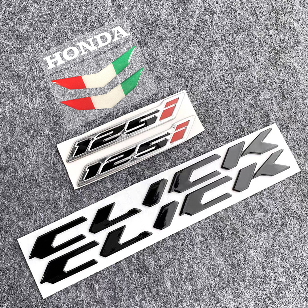 4pcs/SET 3D Honda Click 125i blk or White Soft logo Glue Emboss Letter ...