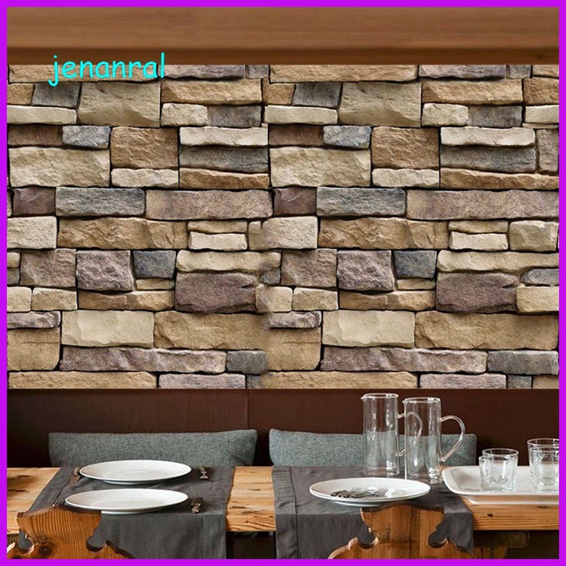 Simulation stone wall sticker 3D Brick Stone PVC Self Adhesive Wall ...