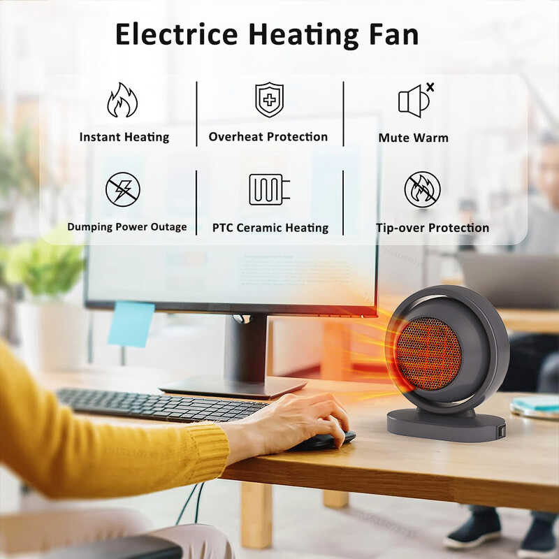Air Hot Blower Electric Mini Heater PTC Constant Warmer Fan Home ...