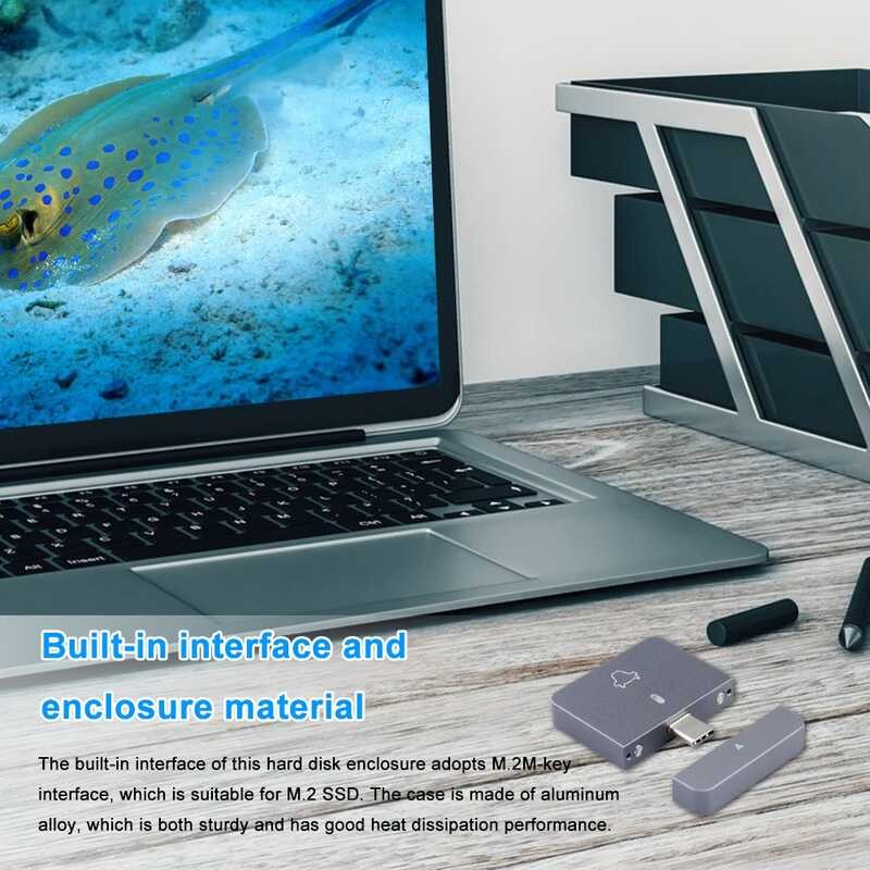 Enclosure M.2 A USB C Adapter 10Gbps Usb3.2 Gen2 Portable External SSD ...