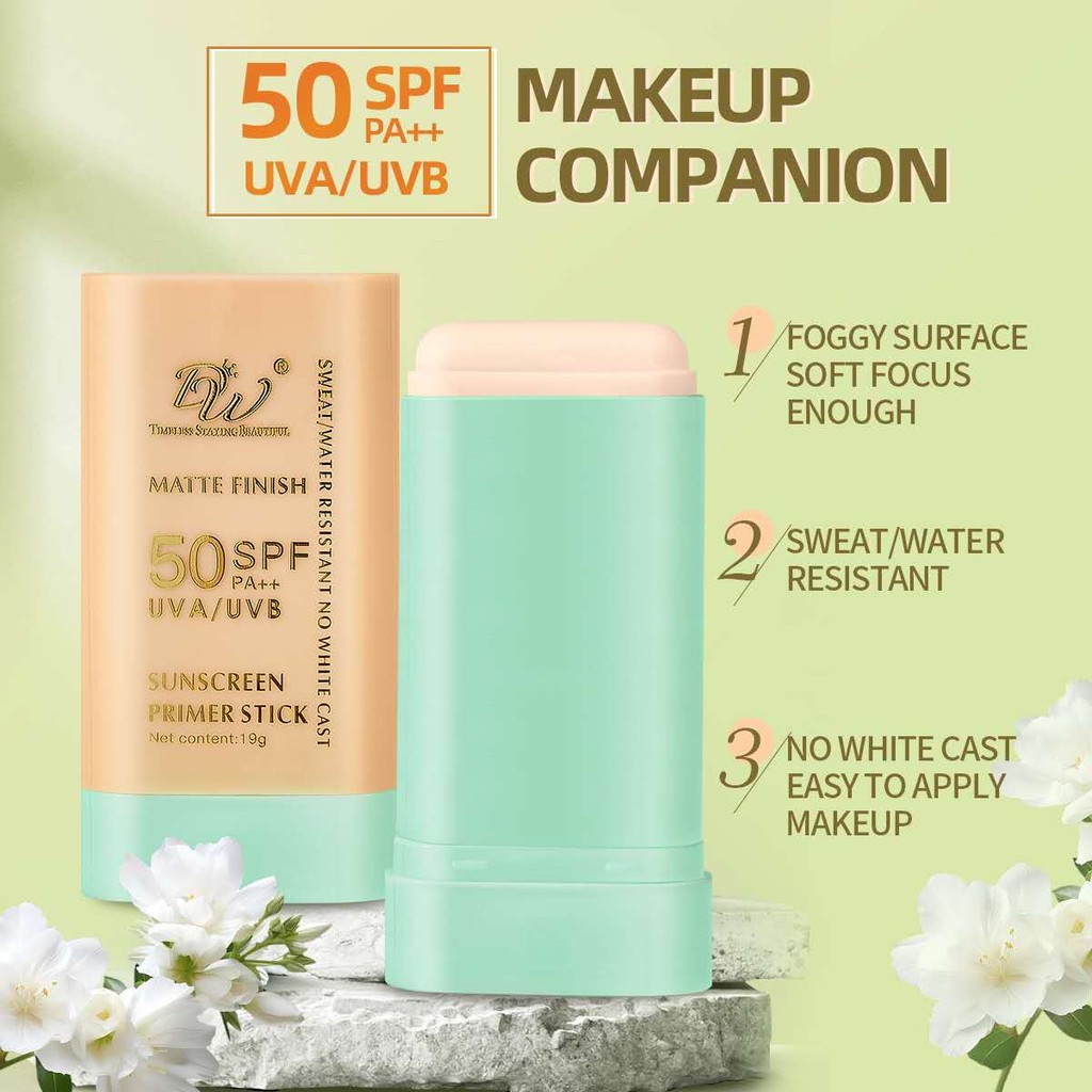 DW Matte Finish Sunscreen Primer Stick Spf 50 PA++ UVA/UVB Sunscreen ...