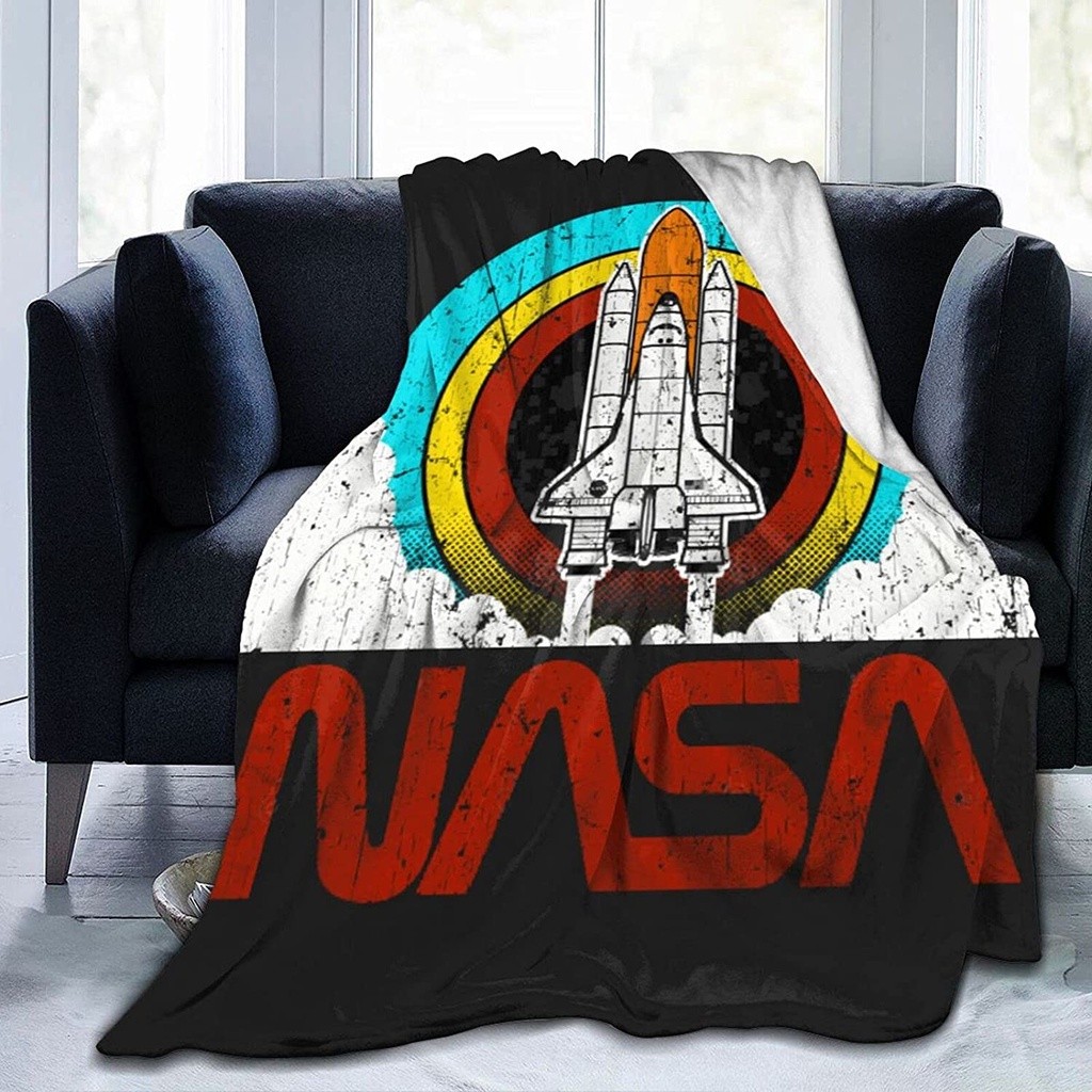 in stock GUIHONG Plush Bed Throw Blanket , NASA Space Illustration Logo ...