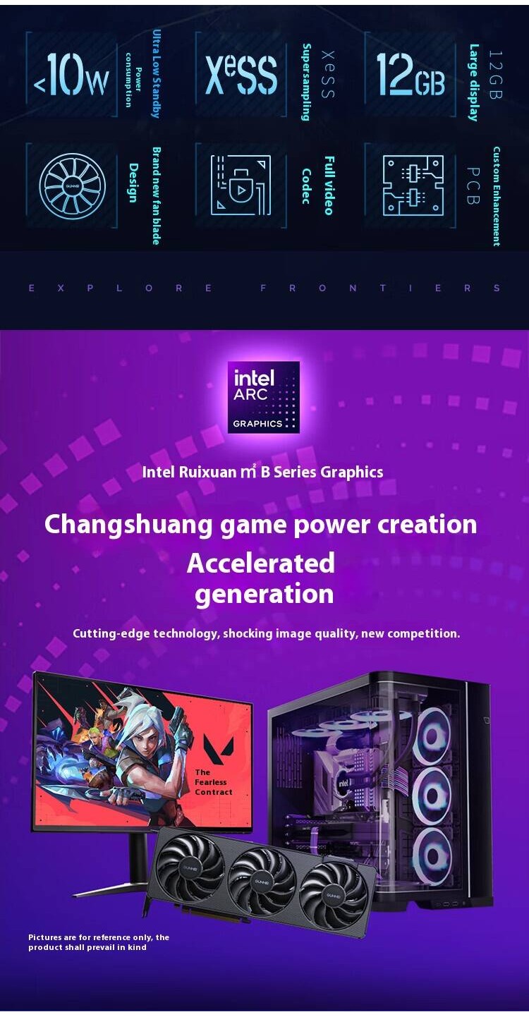 Intel GUNNIR Arc B580 Photon 12G 2850MHz GDDR6 OC Gaming Graphics Card ...