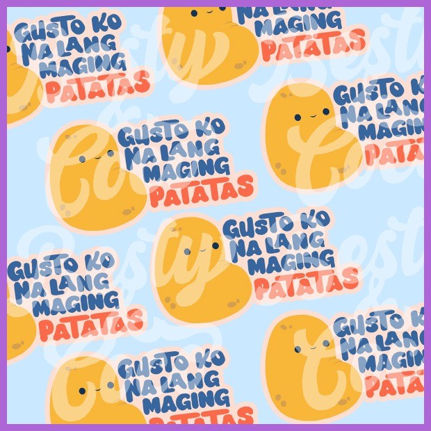 ∈ Gusto ko na lang maging patatas meme vinyl waterproof sticker pinoy ...