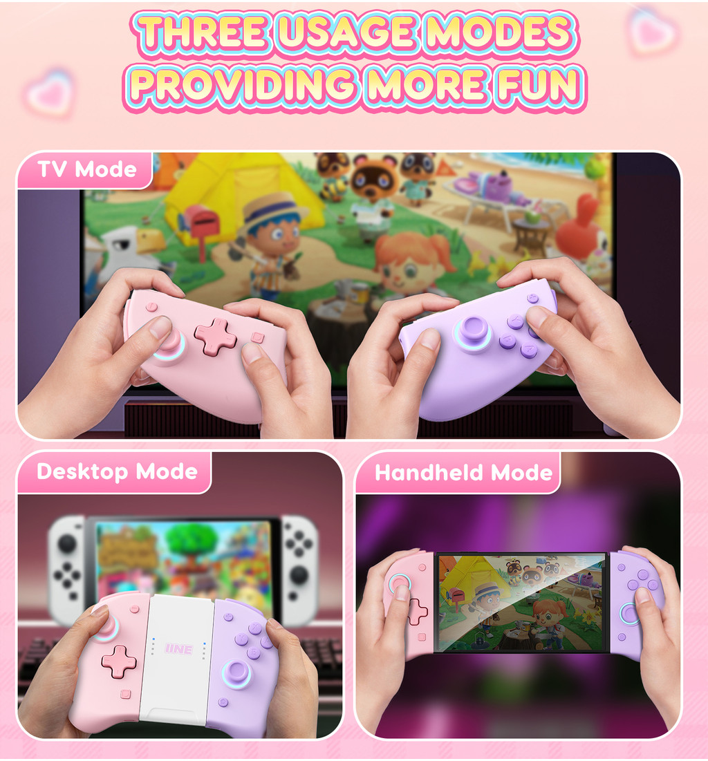 IINE Candy Pop Joypad for Switch / Turbo Auto-fire & One button to wake up & Six-axis ...