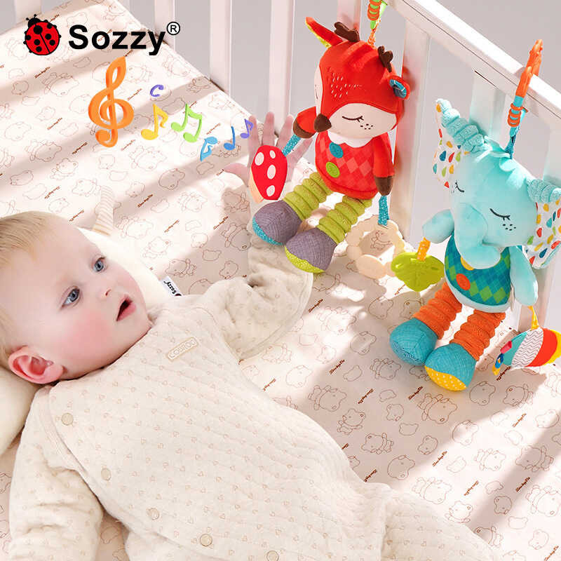 Sozzy 2 ☆ Newborn Soothing Puzzle 0-1 Year Old Baby Car Bed Hanging ...