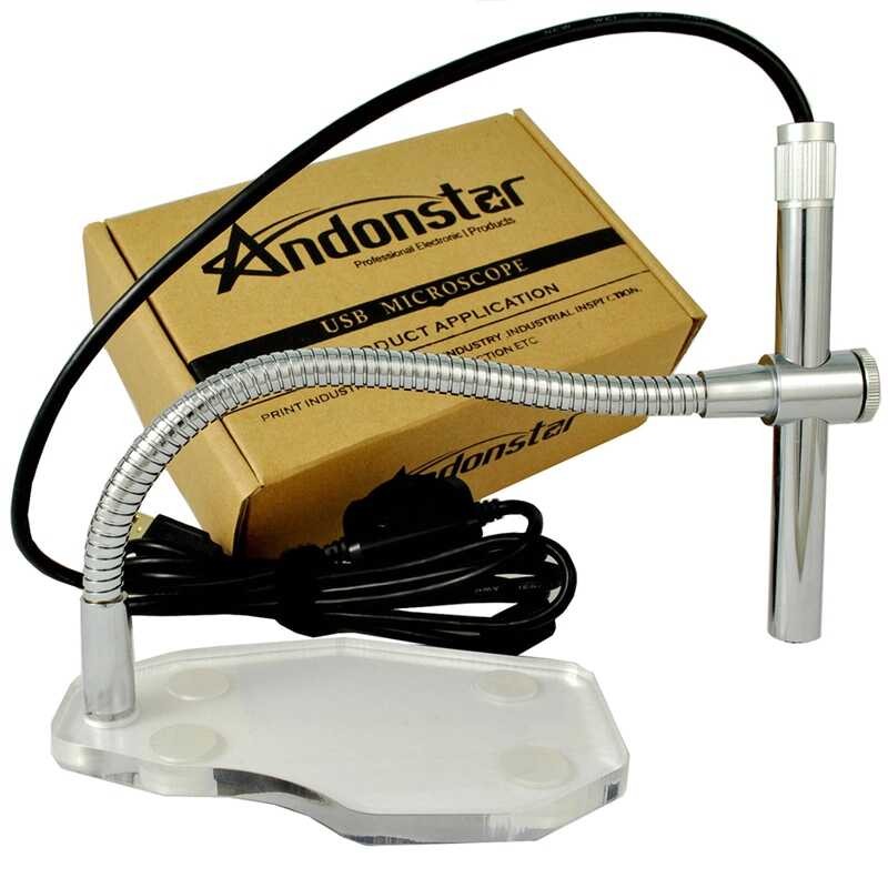 Andonstar USB Endoscope Microscope Camera 1-500X Times 2Mp 8 LED HD ...
