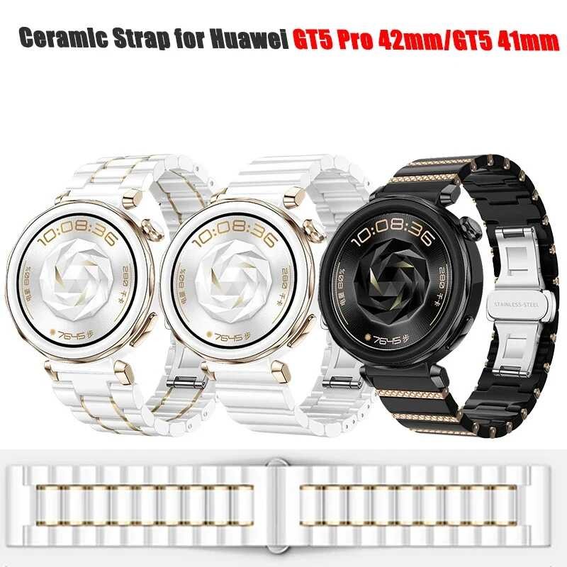 Df 18Mm 3 Ceramics Strap For Huawei Watch Gt5 Pro 42Mm /Gt5 41Mm,Women ...