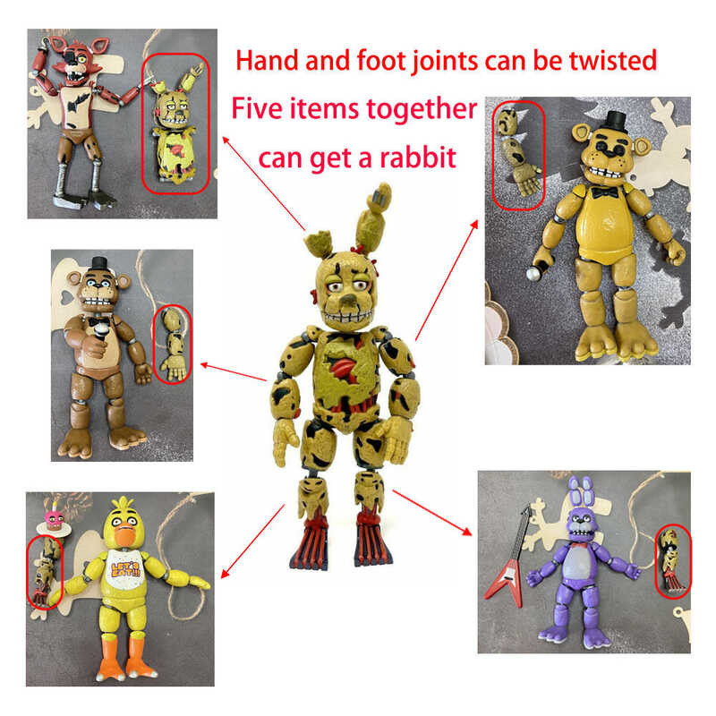 FNAF 14CM Figures Nightmare Bonnie Foxy Chica Action Figure Movable ...