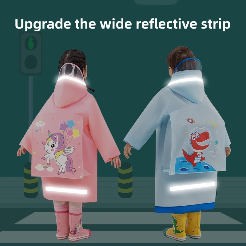 COD Raincoat For Kids Cartoon Raincoat Pupil With Bag Full Body Rainproof Poncho Children's ...