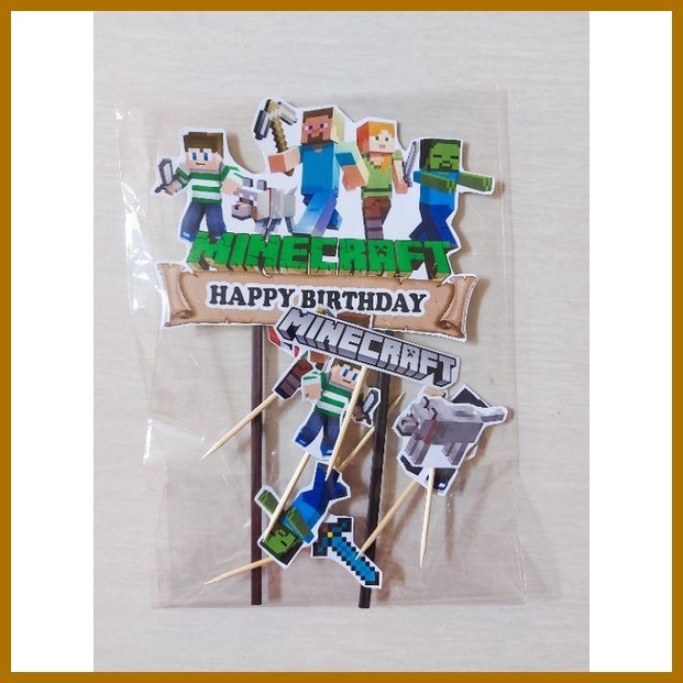 Minecraft TOPPER/MINECRAFT CAKE TOPPER/MINECRAFT CAKE TOPPER/HAPPY ...