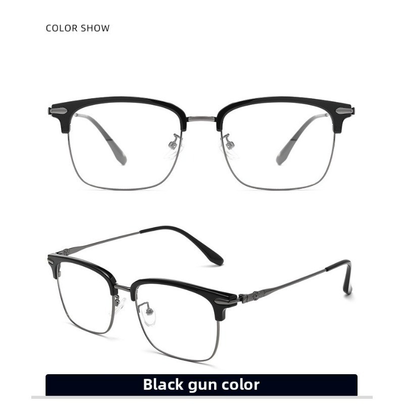 Retro Eyebrow Line Frame Metal Half Frame Glasses Engineering Male Anti ...