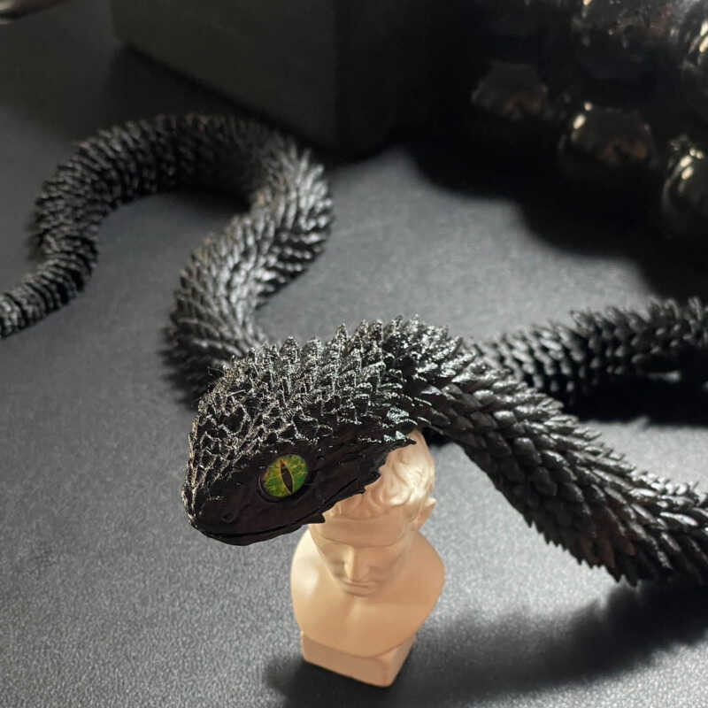 Action 72cm Figure 3D Printed Articulated Bush Viper Toy Snake ...