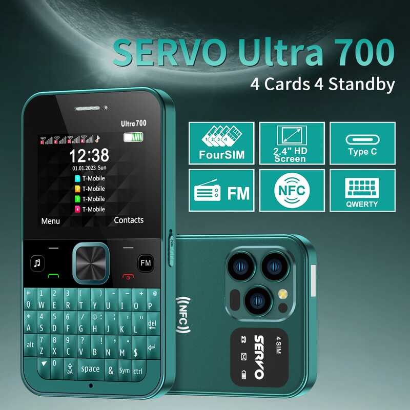 Cc Qwerty Keyboard 4 SIM Cards Mobile Phone NFC Speed Dial FM Radio ...