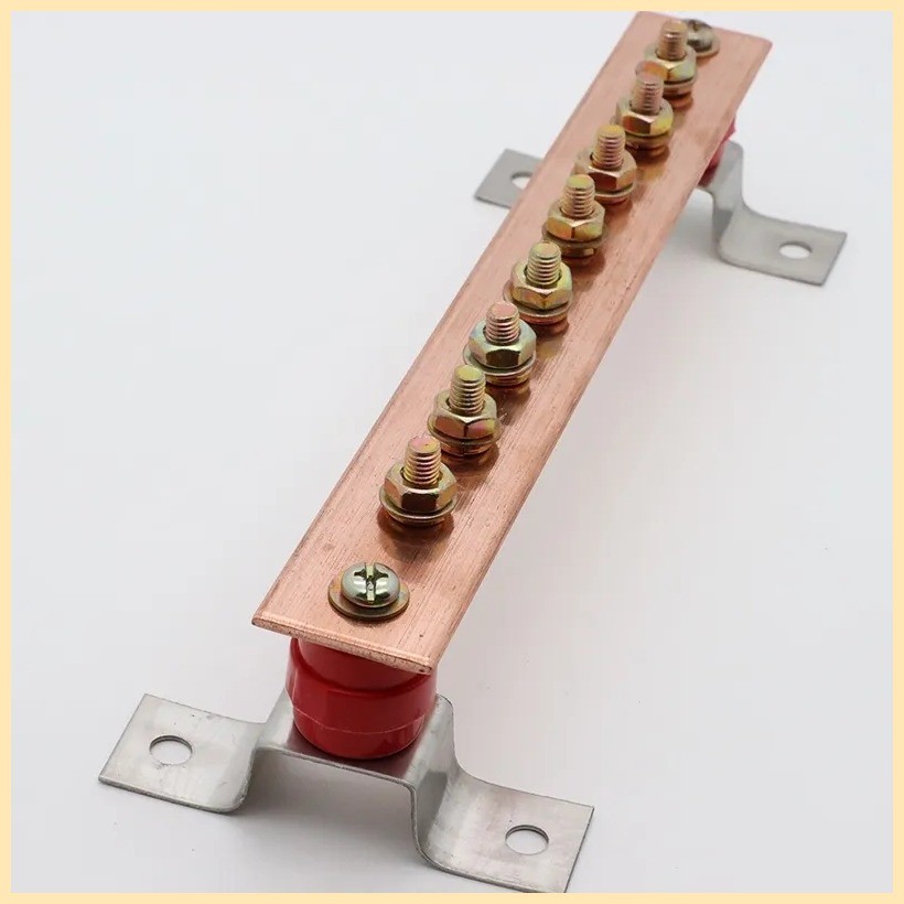 ☪ 3x30 Red Copper Grounding Busbar Grounding Copper Bar Grounding ...