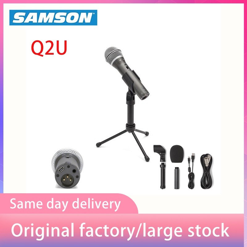 Samson Q2U USB / XLR Dynamic Microphone Recording and Podcasting Pack ...
