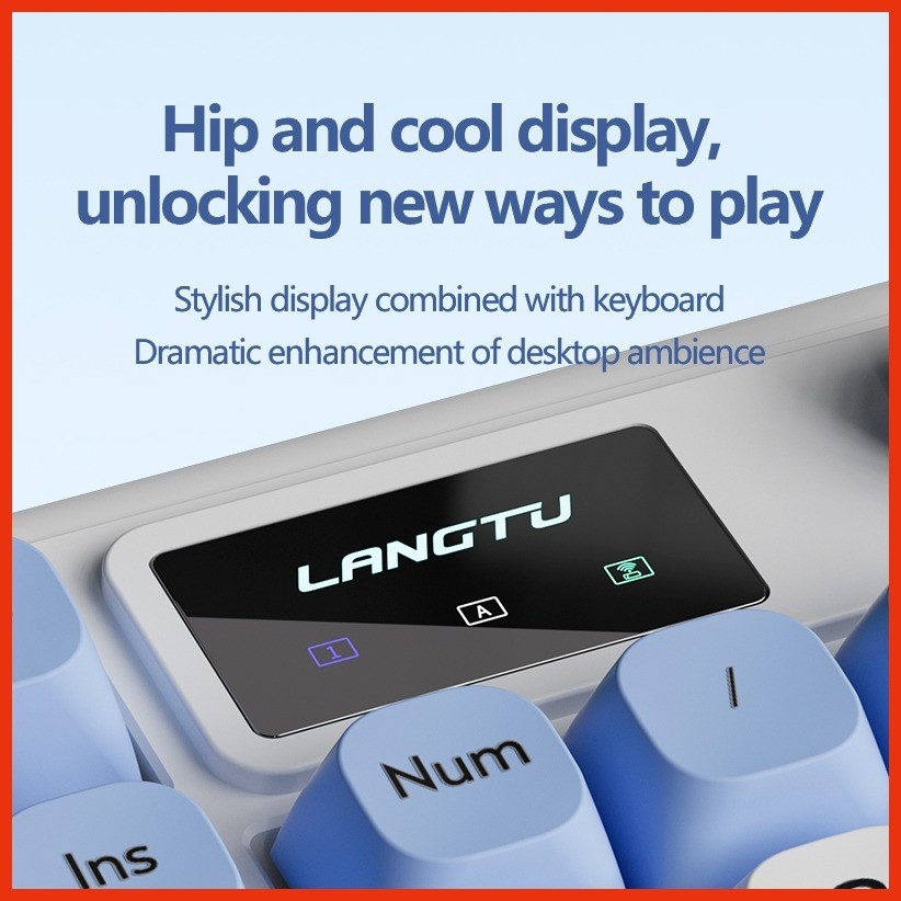 Langtu L98 Gasket Structure RGB Backlit With Knob Led Screen Tri-Mode Wireless Membrane Keyboard ...