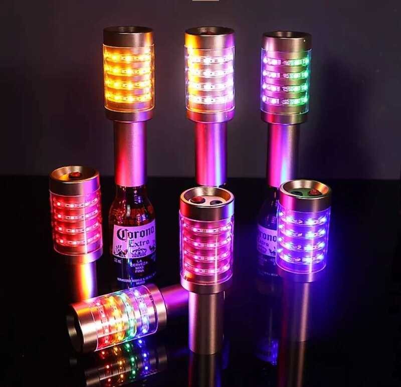 Black Rechargeable LED Strobe Flash Stick Champagne Topper Bottle ...