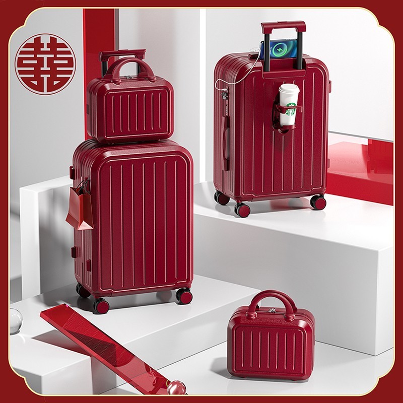Wedding Suitcase Dowry Box Red Suitcase Bride Trolley Box Woman ...