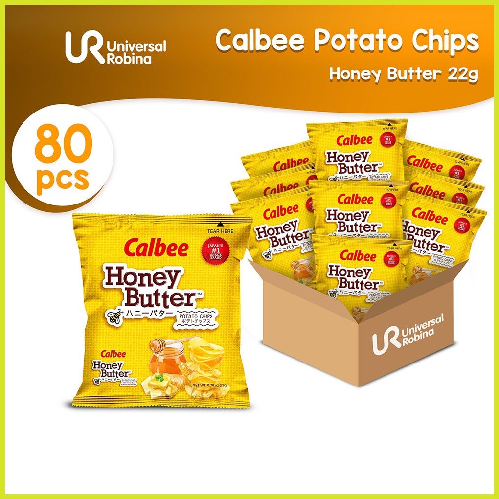 ∝ ♣ Calbee Honey Butter Potato Chips 22g x 80pcs - 1 Case | Shopee ...