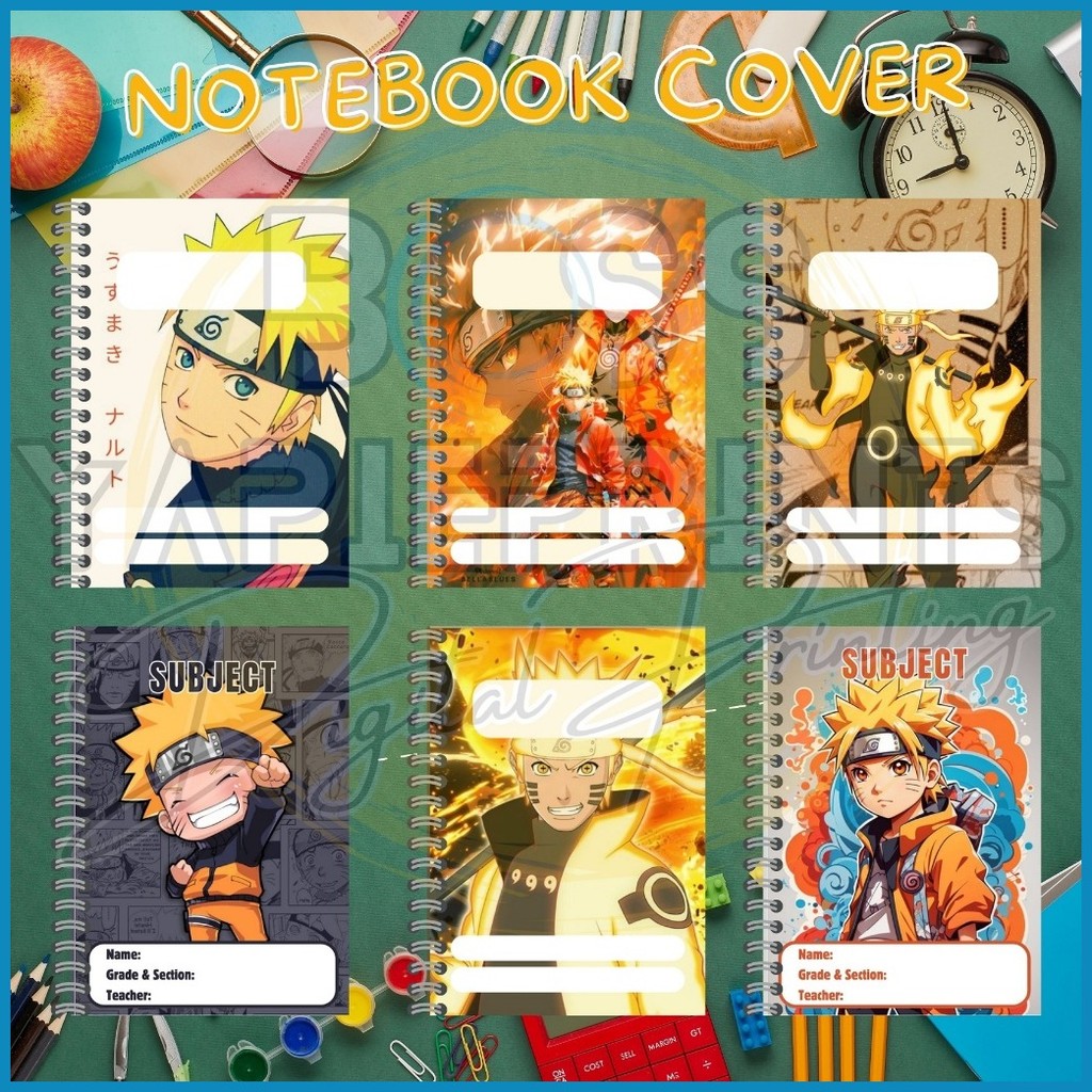 NARUTO CHARACTER TRENDING DESIGN FOR PERSONALIZED NOTEBOOK COVER WITH ...
