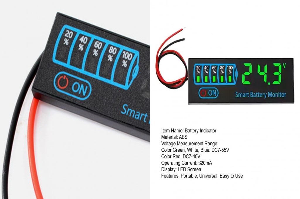 Led Screen Battery Indicator Battery Charging Indicator Portable Led ...