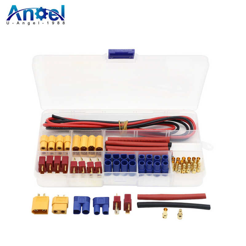 T Xt60 Xt90 Ec3 / Ec5 Male & Female Plug Adapter Connectors With 16Awg Silicone Wire And Shrink ...