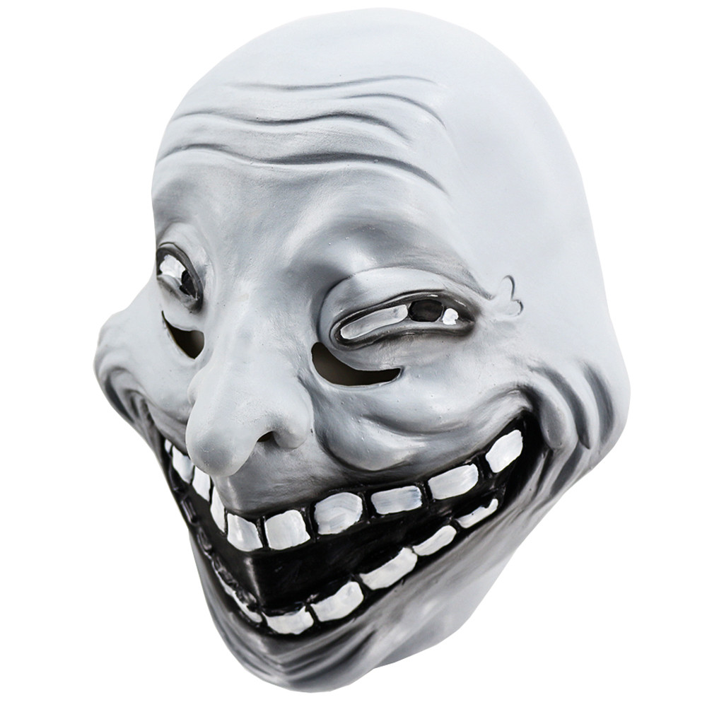 Troll Face Meme Cartoon Full Head Latex Comic Smile Carnival Costume ...