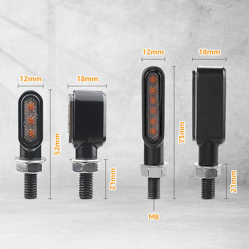 Signal Light Motorcycle 12V 8Mm LED Turn Signals Indior Bker Lights ...