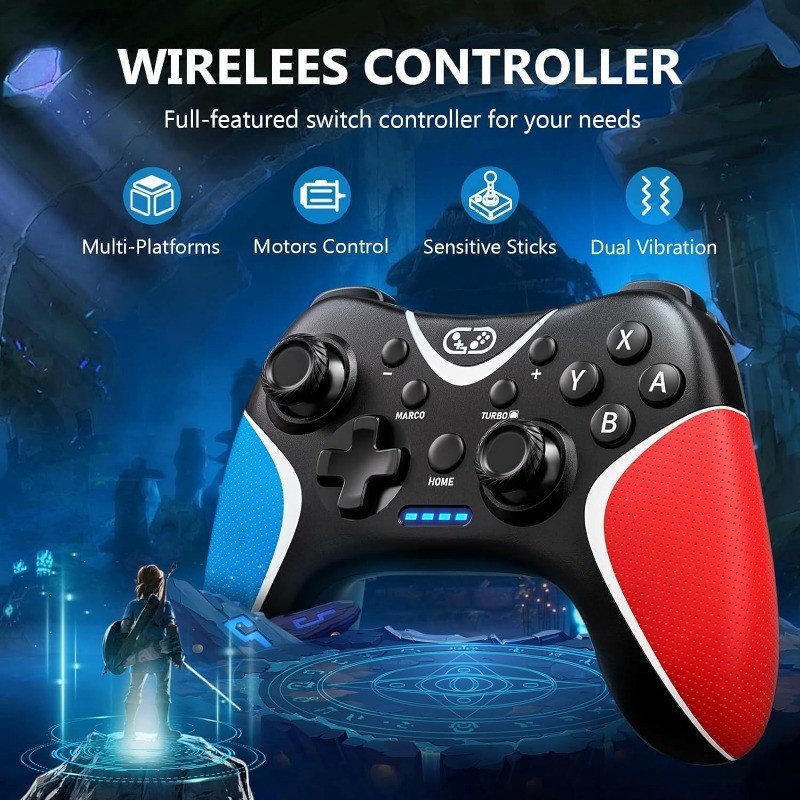 Saitake Wireless Controller with Programmable/Vibration/Turbo ...